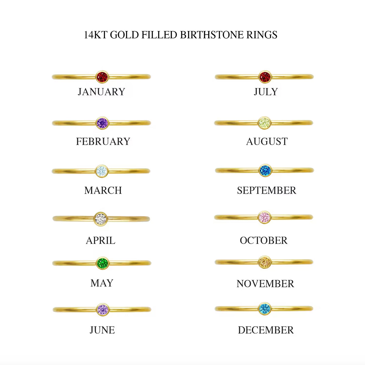 Birthstone Stacking Gold Ring | Tangerine Jewelry Shop